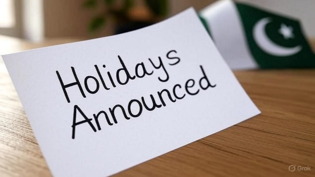 Govt Announces Official Public Holidays for 2026 - Pak Spectrum